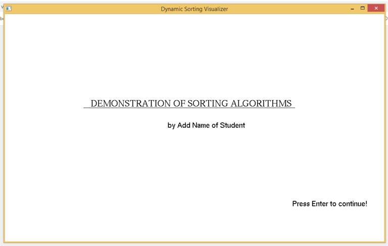 Sorting algorithms visualizer CG OpenGL Project - VTUPulse.com
